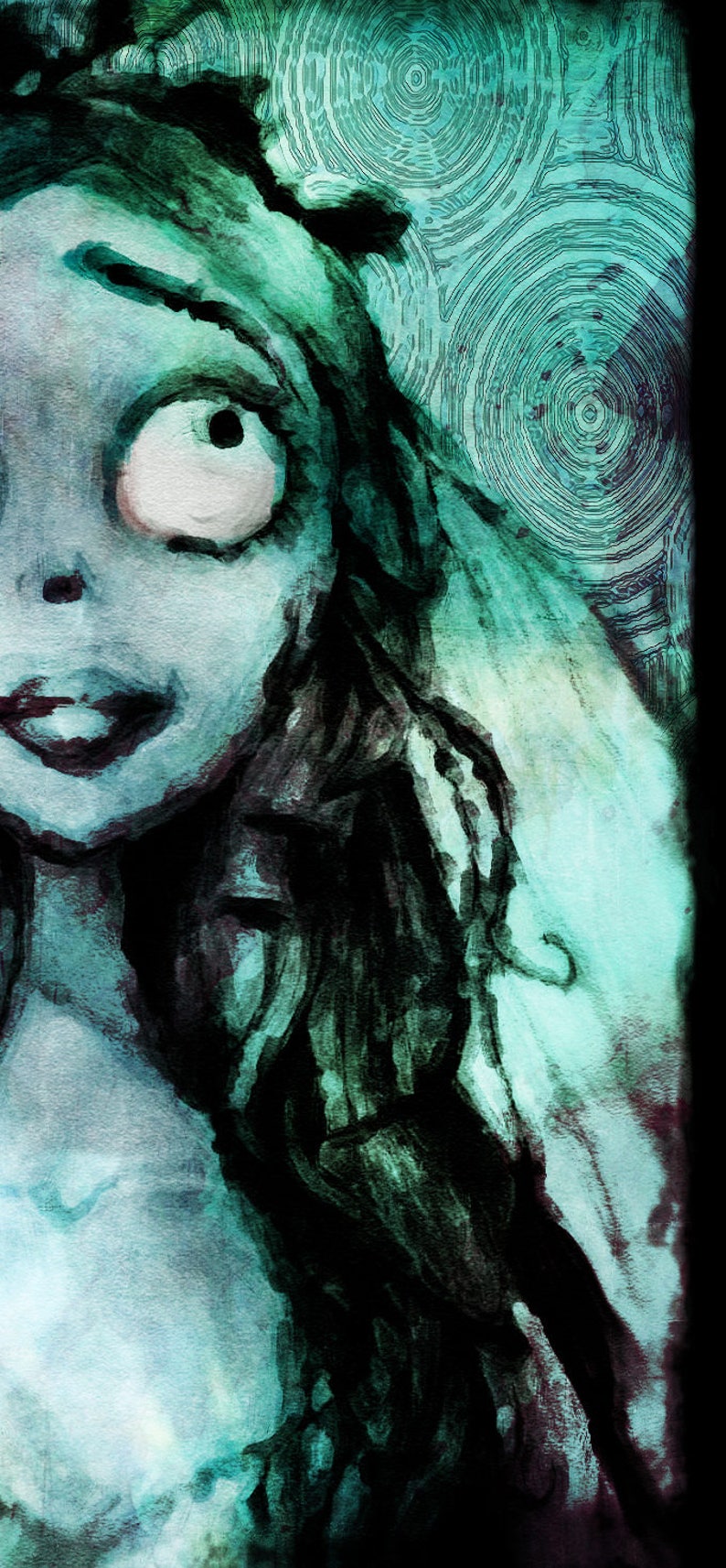 Unique Watercolor Painting of Emily the Corpse Bride Mix Media - Etsy