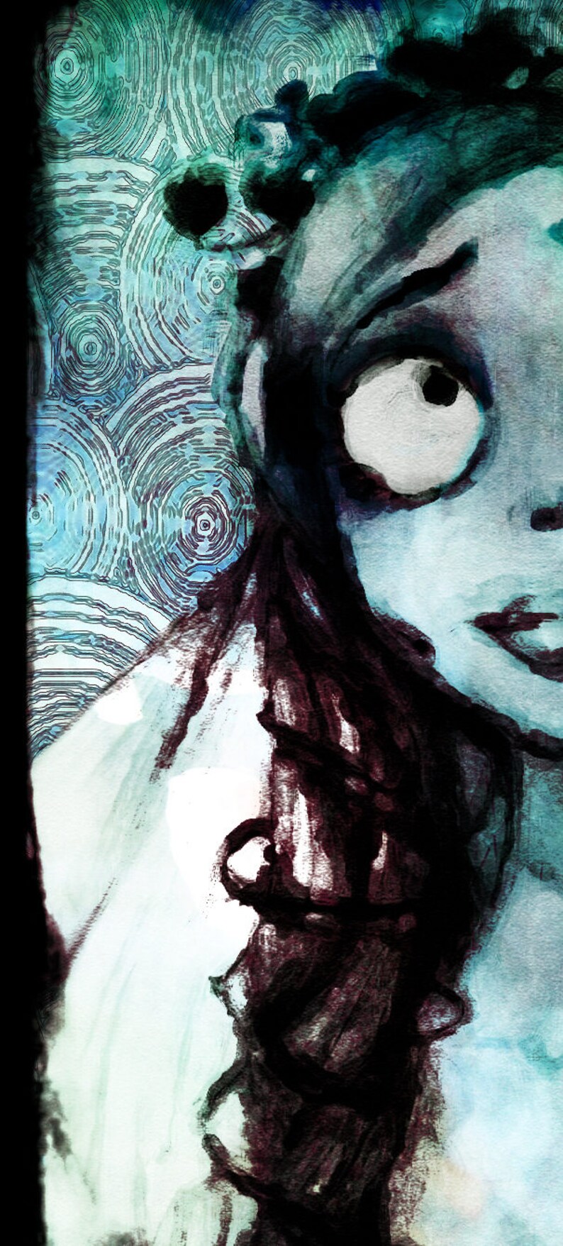 Unique Watercolor Painting of Emily the Corpse Bride Mix Media - Etsy
