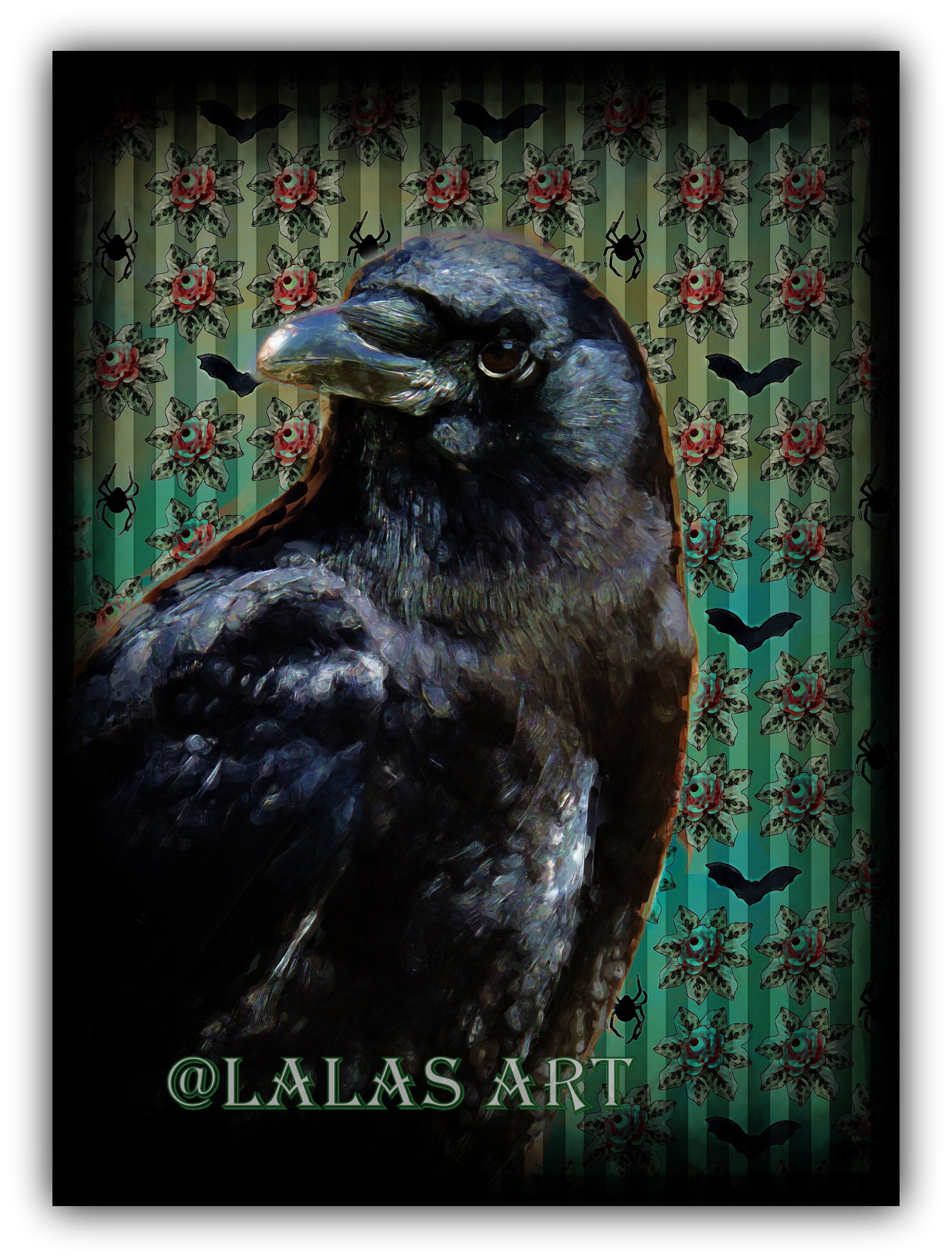 Unique Black Crow - Painting - Bird - Vintage Retro Style Art - Home ...