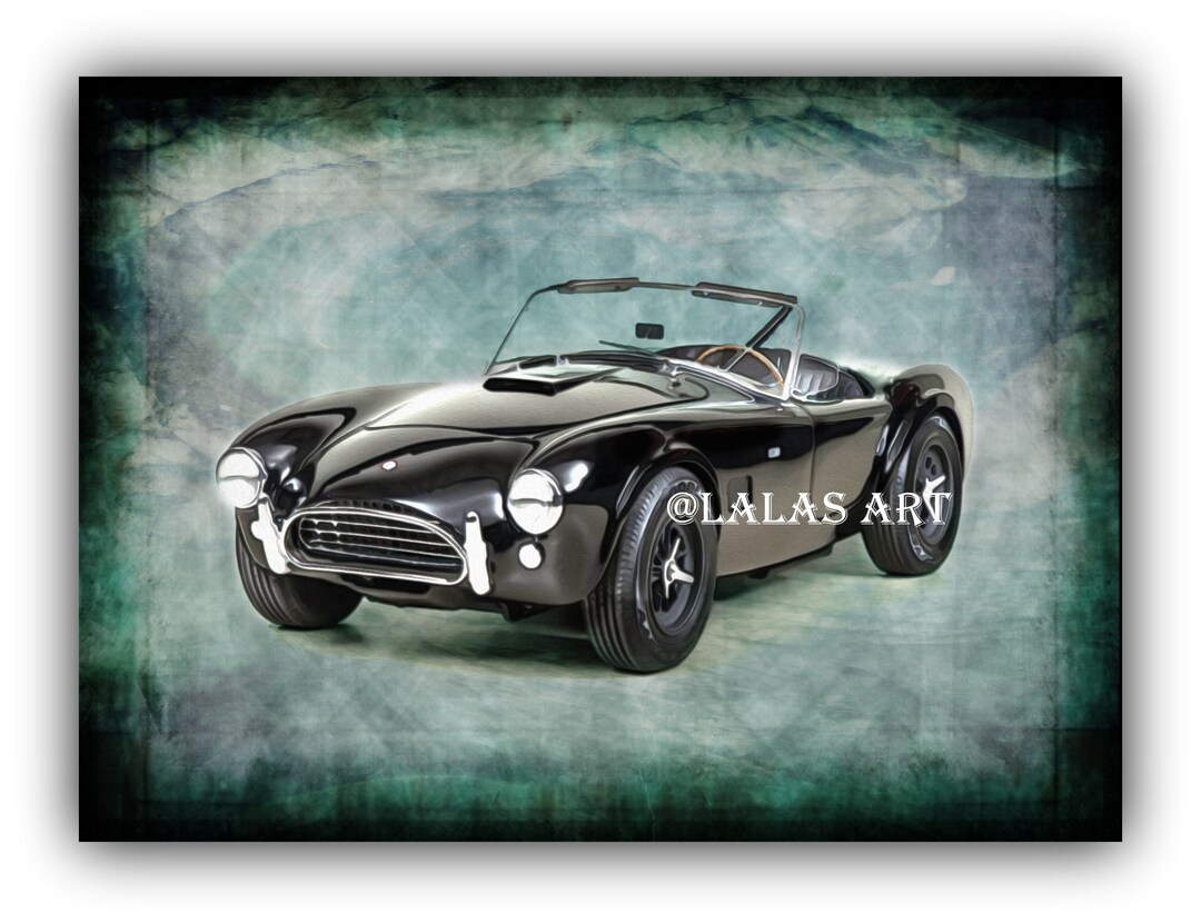 Vintage Classic Car - 1964 Shelby Cobra - Retro Style Art - Painting ...