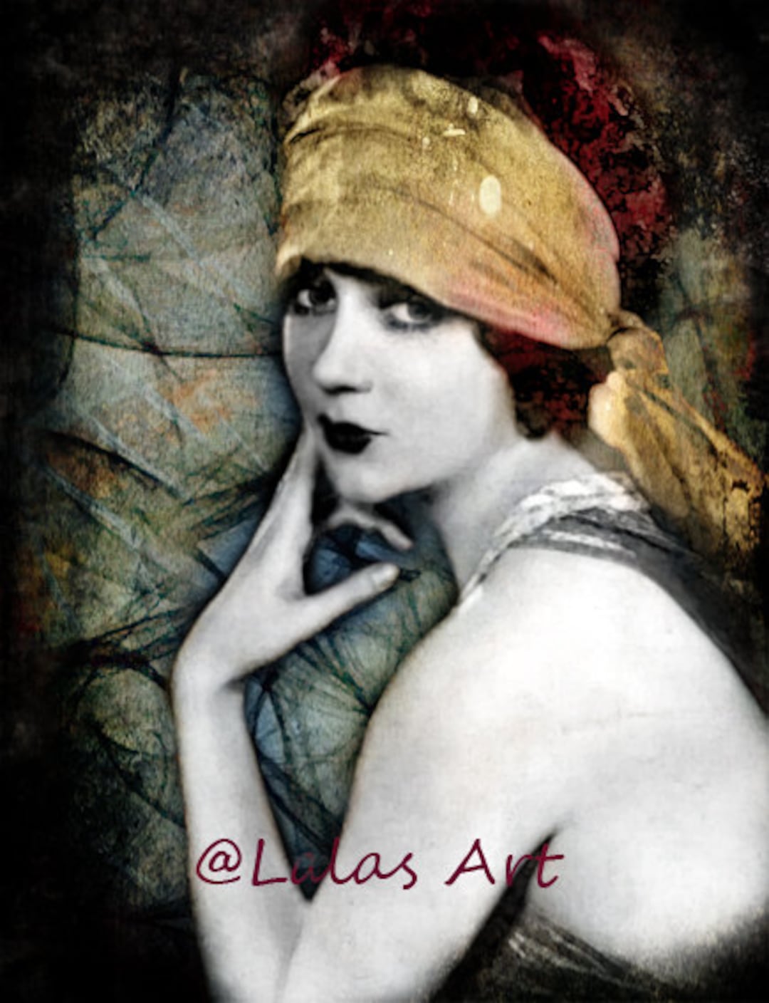 Vintage Style Art Barbara Lamarr Flapper Girl Silent Movie Star 1920s ...