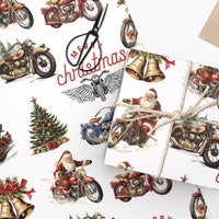 Classic Motorbike Wrapping Paper Retro Motorcycles Gift Wrap Vintage ...