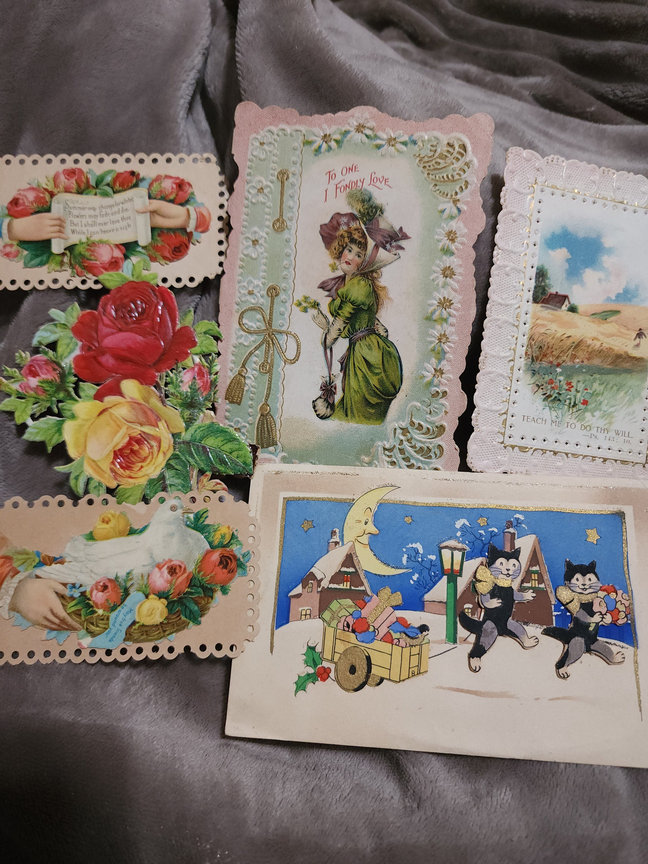 6 Antique Victorian Greeting Cards Antique Postal Cards - Etsy