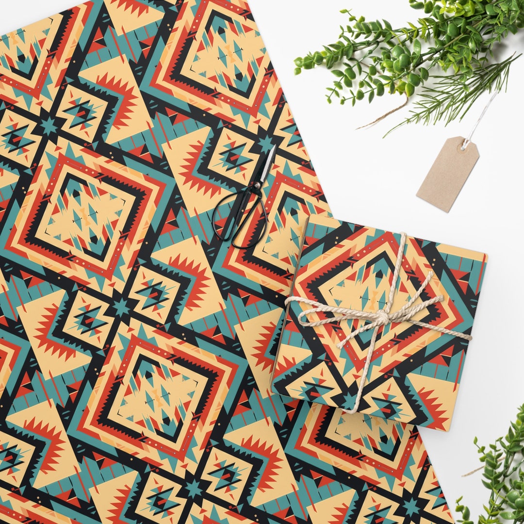 Navajo Tribal Pattern Wrapping Paper Pendelton Pattern Gift - Etsy