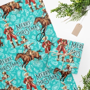Cowboy Wrapping Paper Christmas Gift Wrap, Western Gifts, Cowboy Gift ...