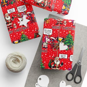 Christmas Wrapping Paper | Christmas Gift Wrap | Comic Book Gift Wrap ...