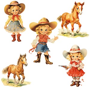 Vintage Cowgirl Clipart Bundle PNG, SVG, Cowgirl Digital Download ...