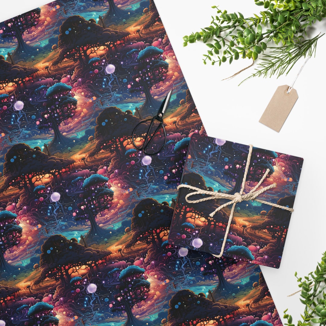 Psychedelic Wrapping Paper Vibrant Trippy Gift Wrap, Unique Birthday ...