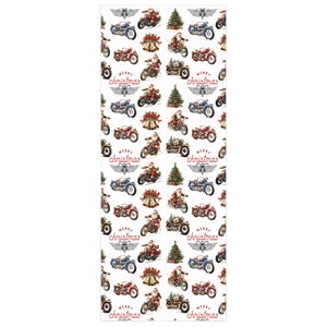 Vintage Biker Christmas Wrapping Paper ROLL, Motorcycle Gift Wrap ...