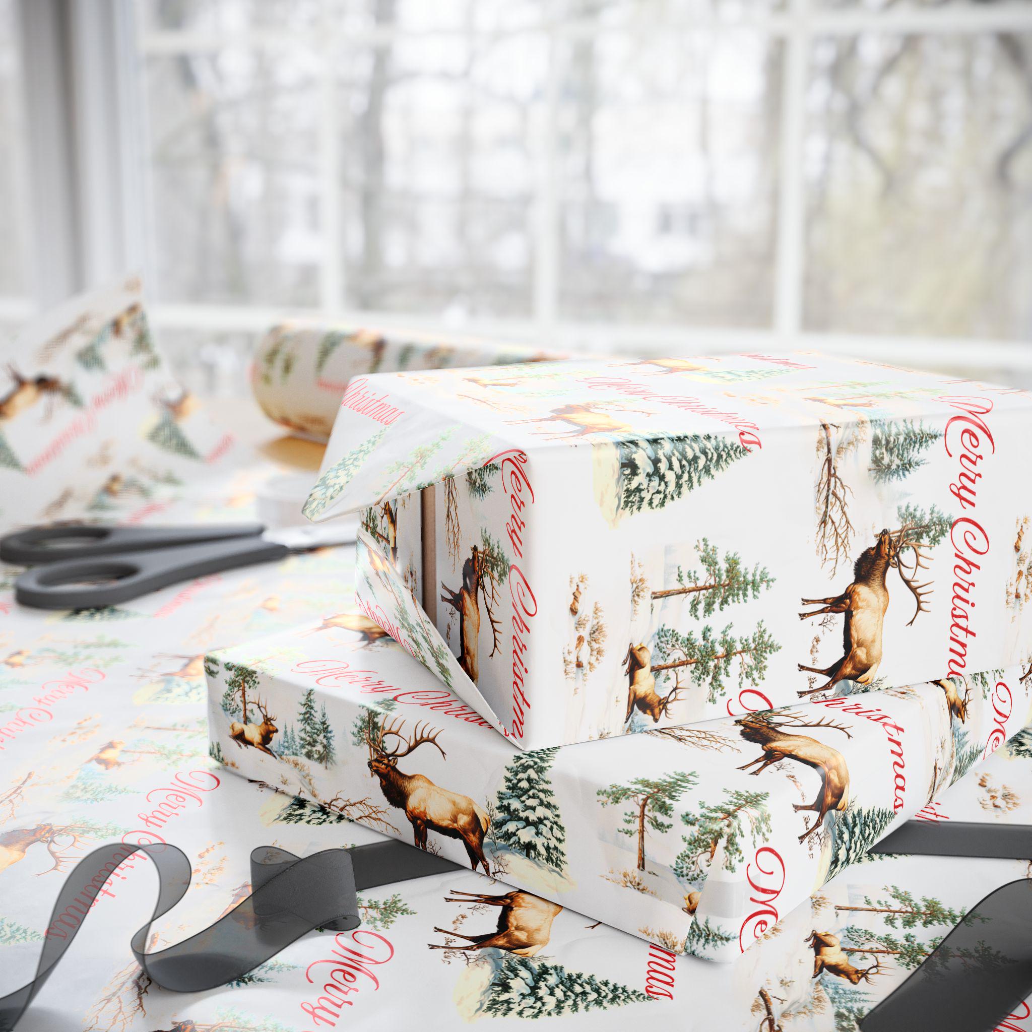 Bull Elk Christmas Wrapping Paper, Rustic Hunter Gift Wrap - Etsy