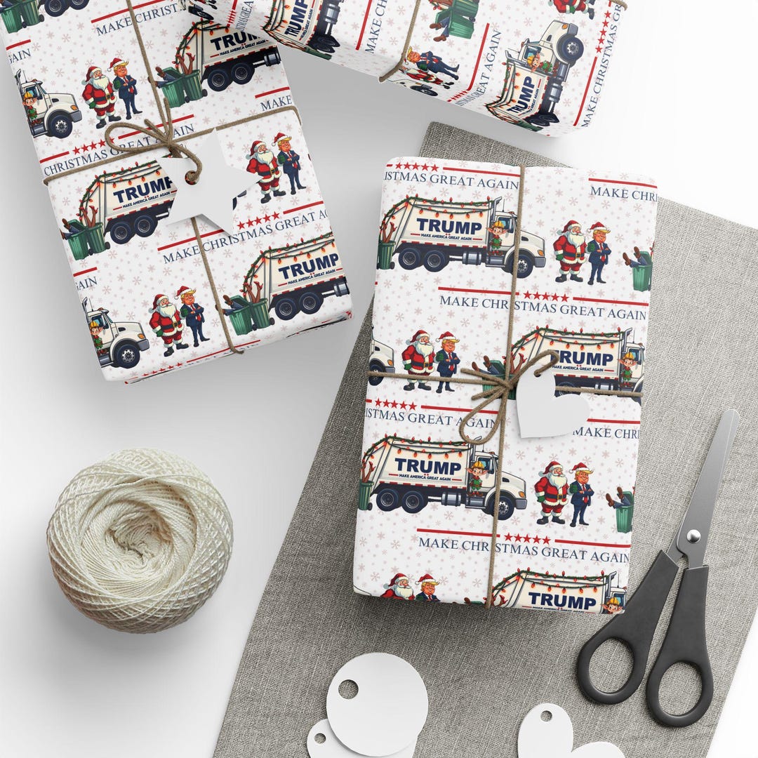 Donald Trump Christmas Wrapping Paper, MAGA Christmas Wrapping Paper ...