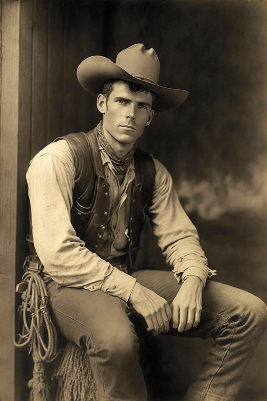 Vintage Cowboy Photograph | Antique Western Portrait (digital Download ...