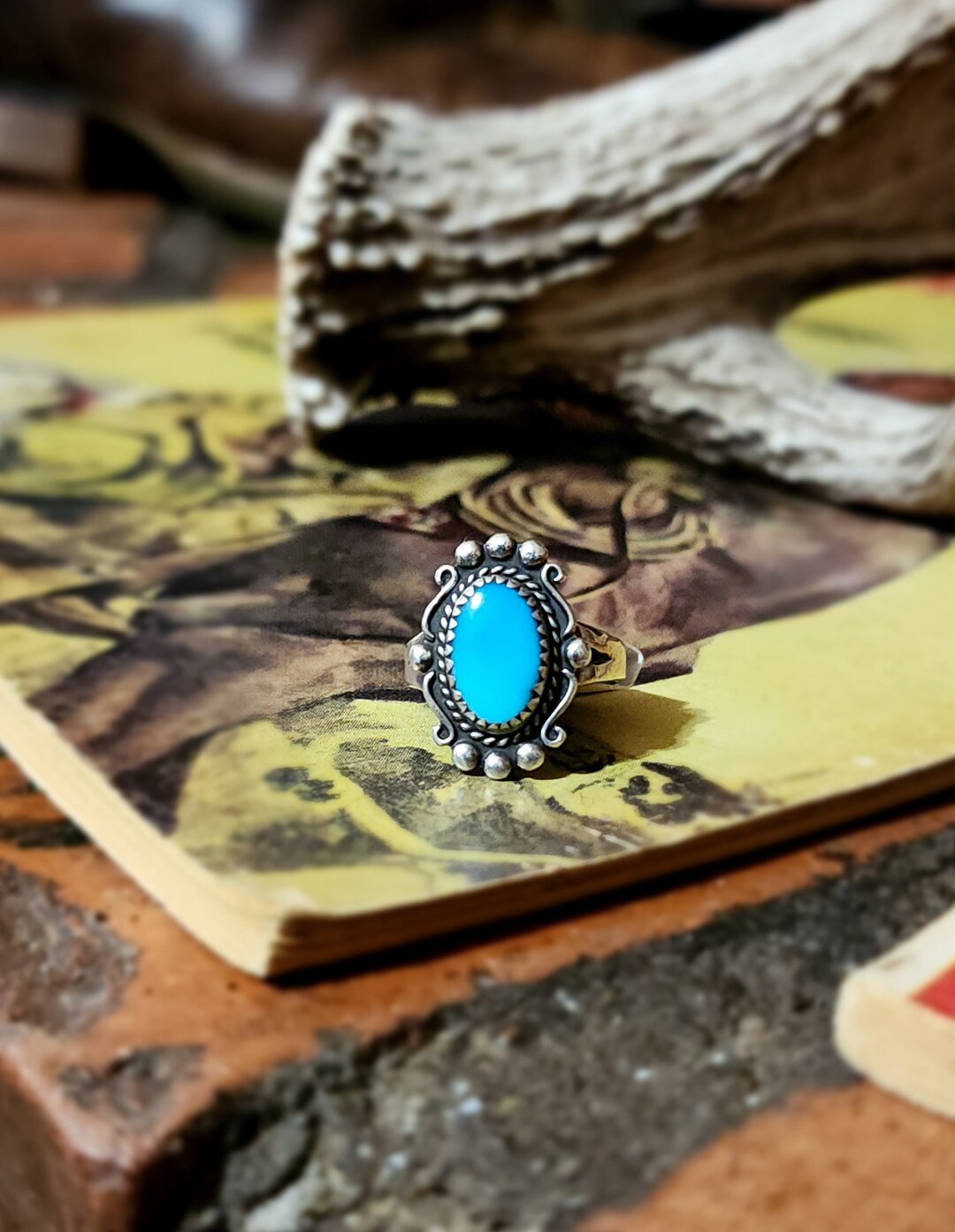 Vintage Navajo Turquoise Ring, Handmade Jewelry, Authentic Native ...