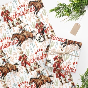 Cowboy Wrapping Paper - Christmas Gift Wrap, Western Gifts, Cowboy Gift ...