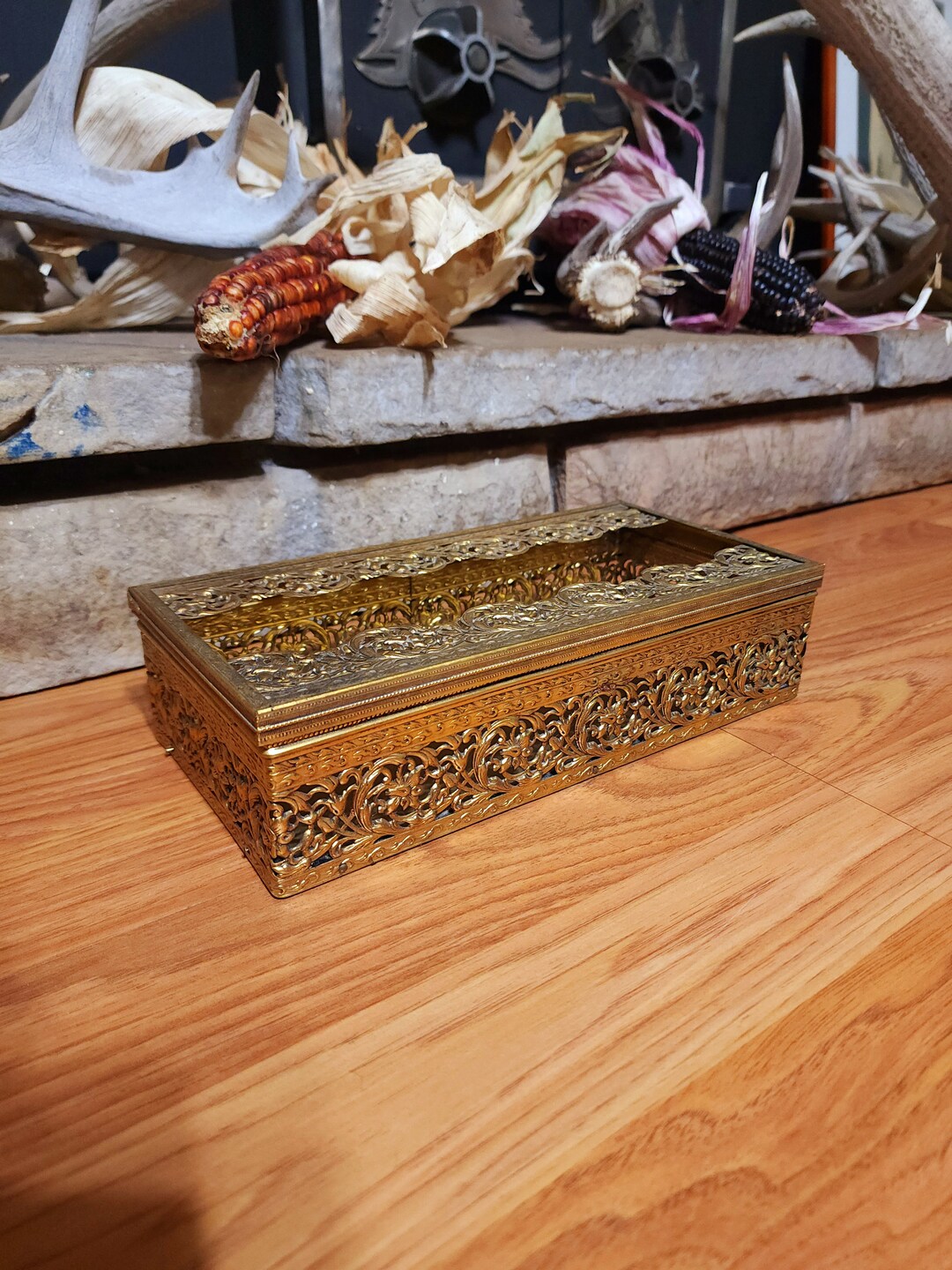 Vintage 1970s Ornate Gold Rose Metal Tissue Box - Etsy