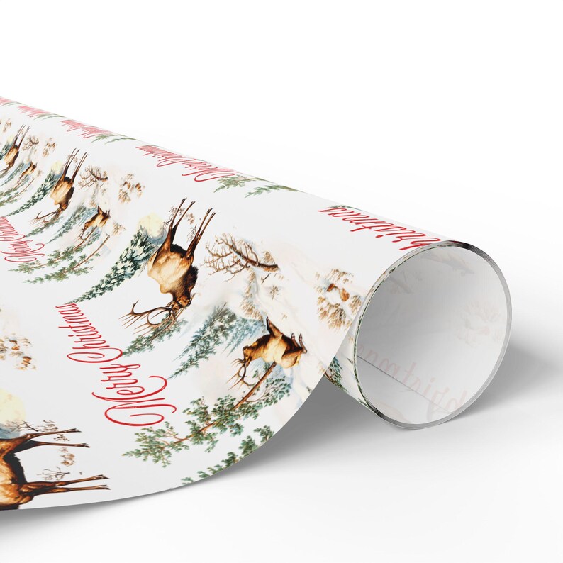 Bull Elk Christmas Wrapping Paper, Rustic Hunter Gift Wrap - Etsy