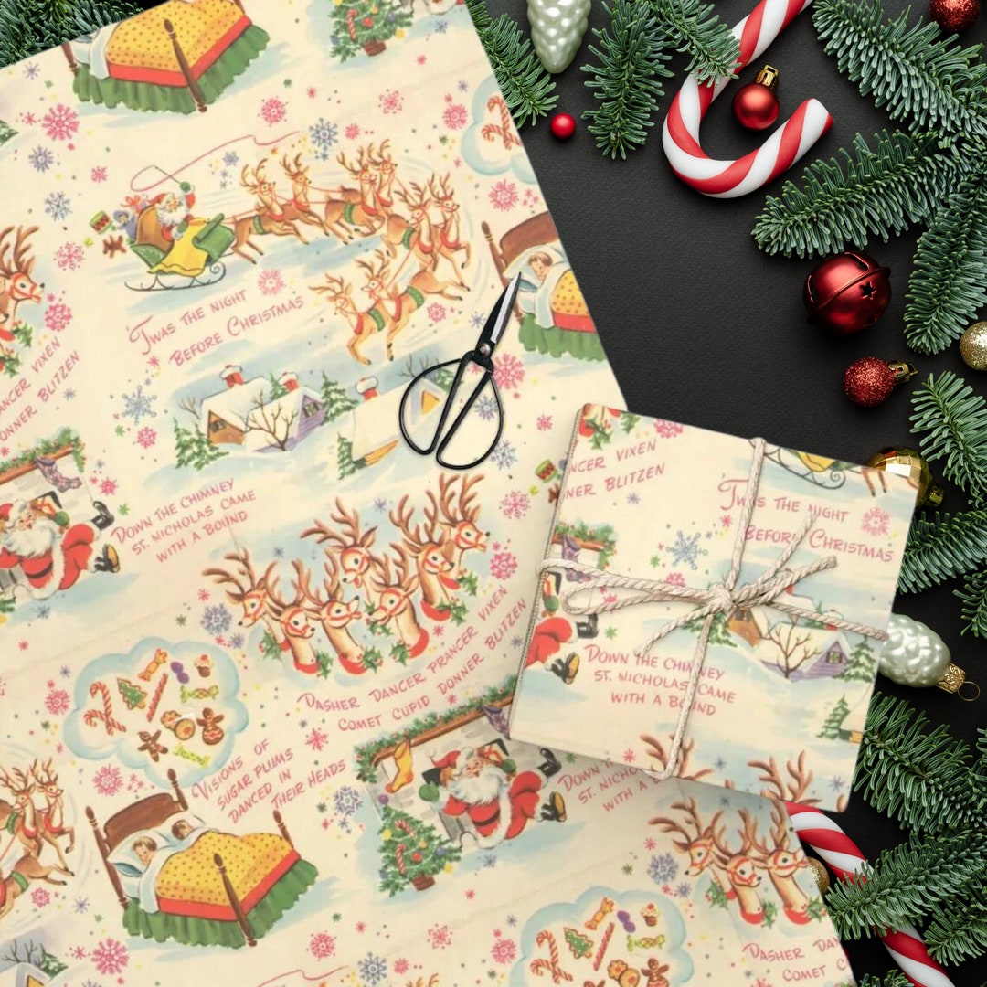 Vintage Christmas Wrapping Paper Christmas Gift Wrap - Etsy Canada