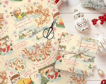 Vintage Cowboy Christmas Wrapping Paper | Western Holiday Gift Wrap - Etsy