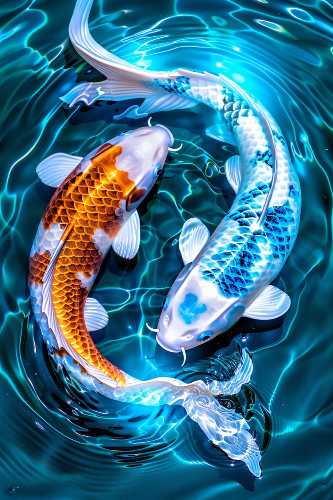 Koi Fish Photograph | Digital Download Print | Nature Photography | Koi ...