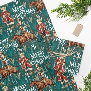Cowboy Wrapping Paper - Christmas Gift Wrap, Western Gifts, Cowboy Gift ...