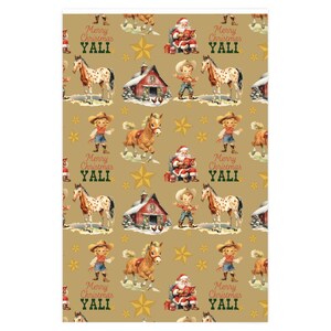 Vintage Cowboy Christmas Wrapping Paper | Western Holiday Gift Wrap - Etsy