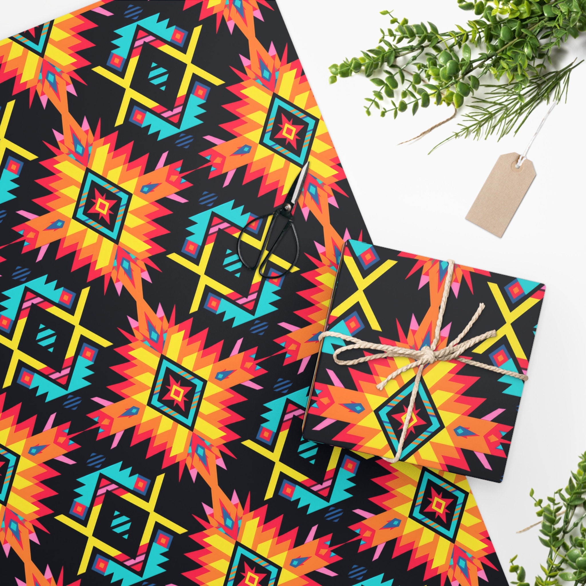 Navajo Tribal Pattern Wrapping Paper Pendelton Pattern Gift - Etsy