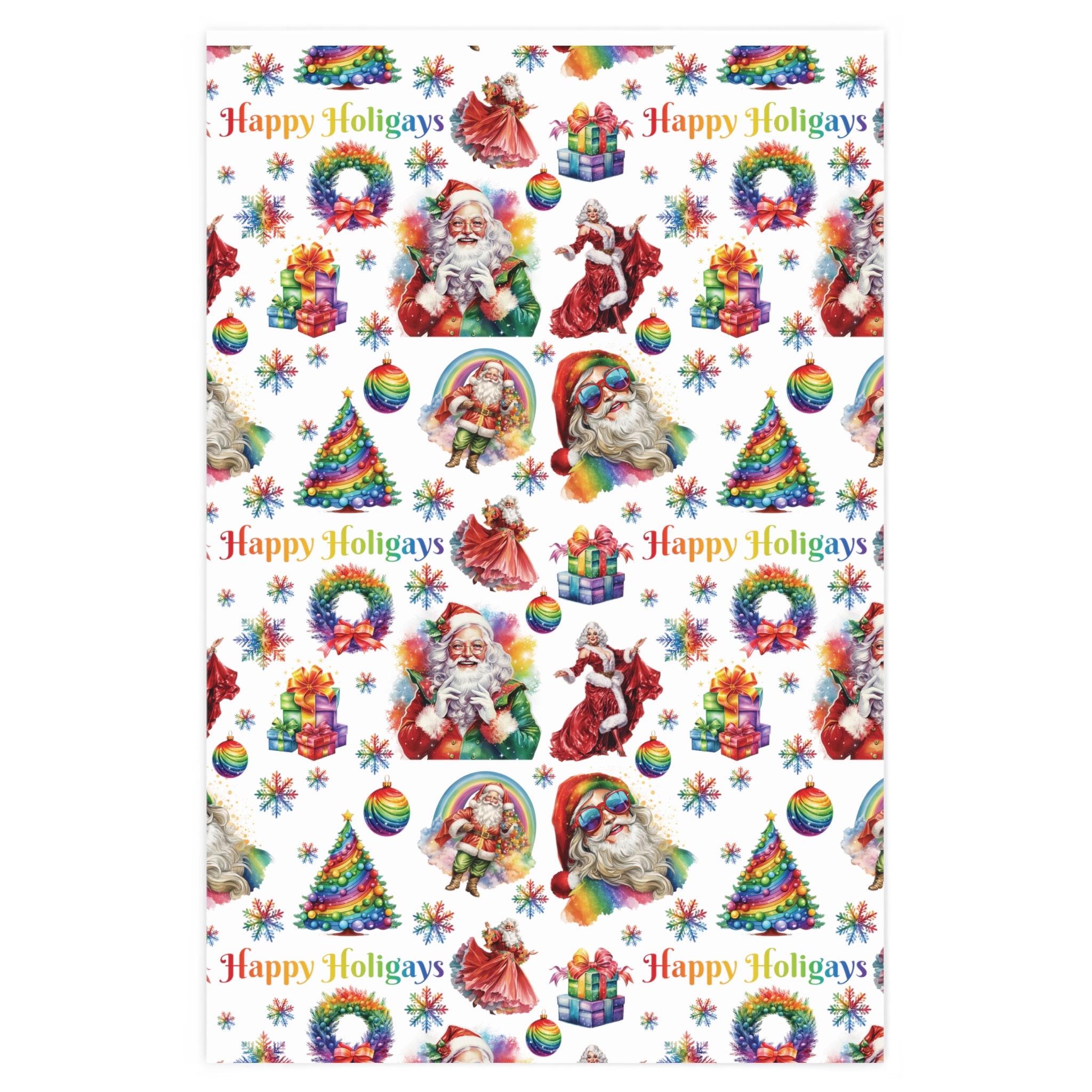 LGBTQ Christmas Wrapping Paper, Rainbow Gay Pride Gifts, LGBT Shirt ...