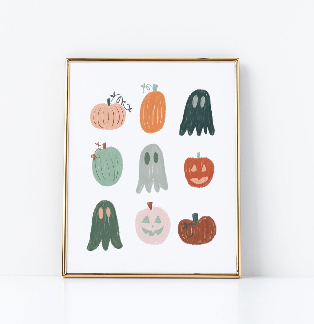 Ghost Pumpkin Jack-o-lantern Halloween Wall Art DIGITAL DOWNLOAD ...