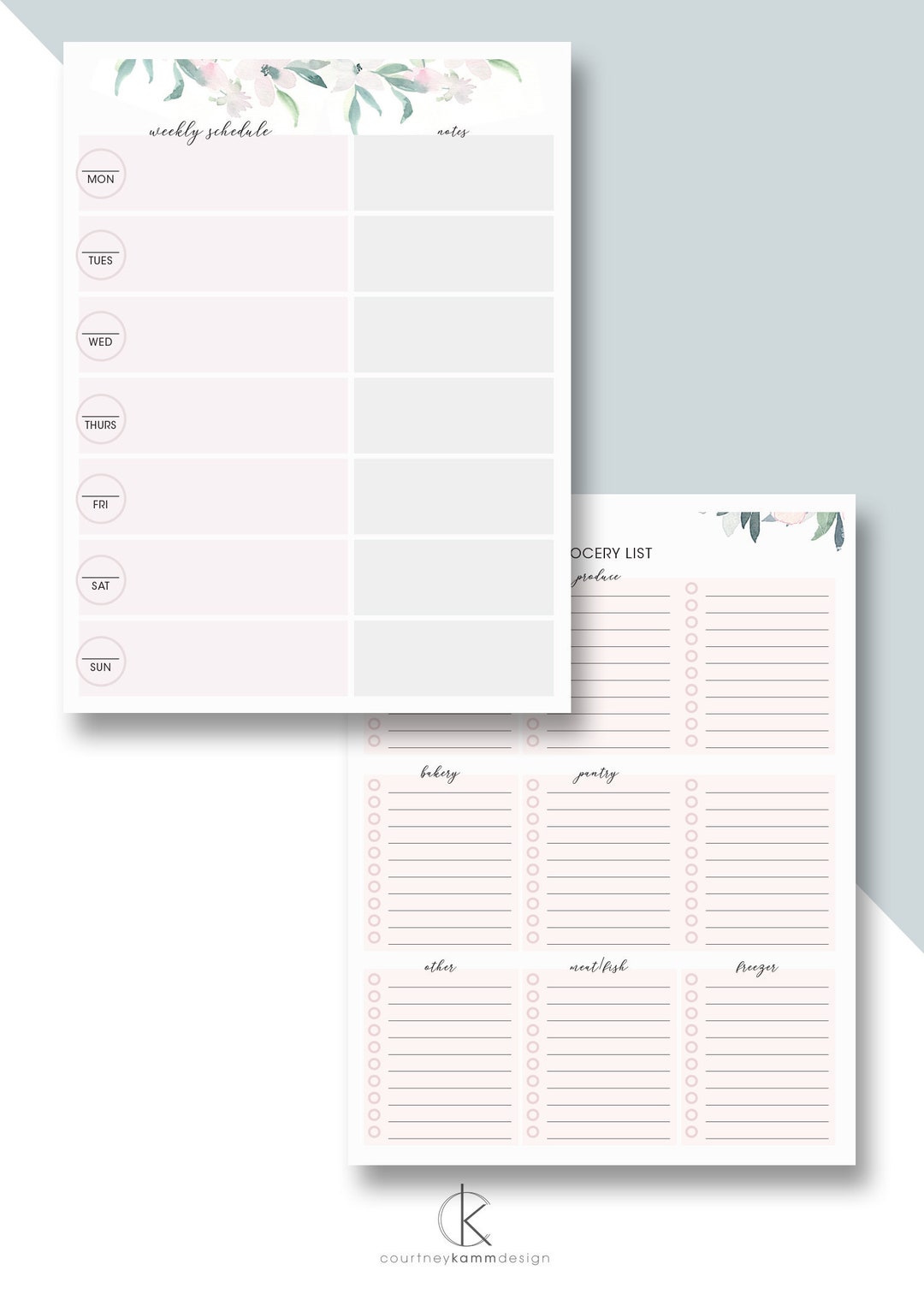 Lavender Watercolor Meal Planner - Etsy