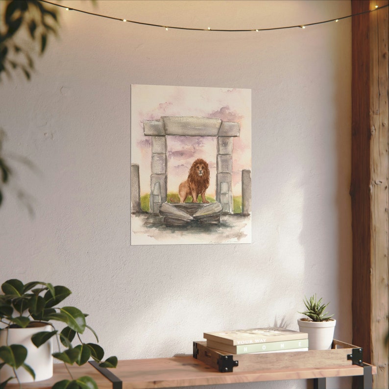 Aslan and the Stone Table Watercolor - Etsy