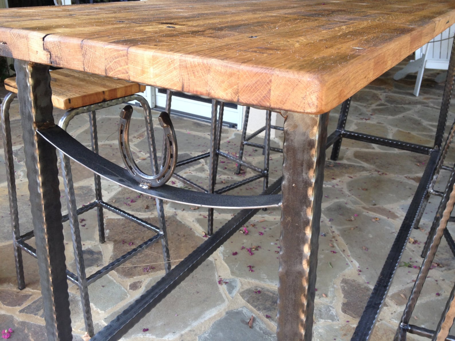 Hand Made Rustic Style Bar Stool Table Set - Etsy