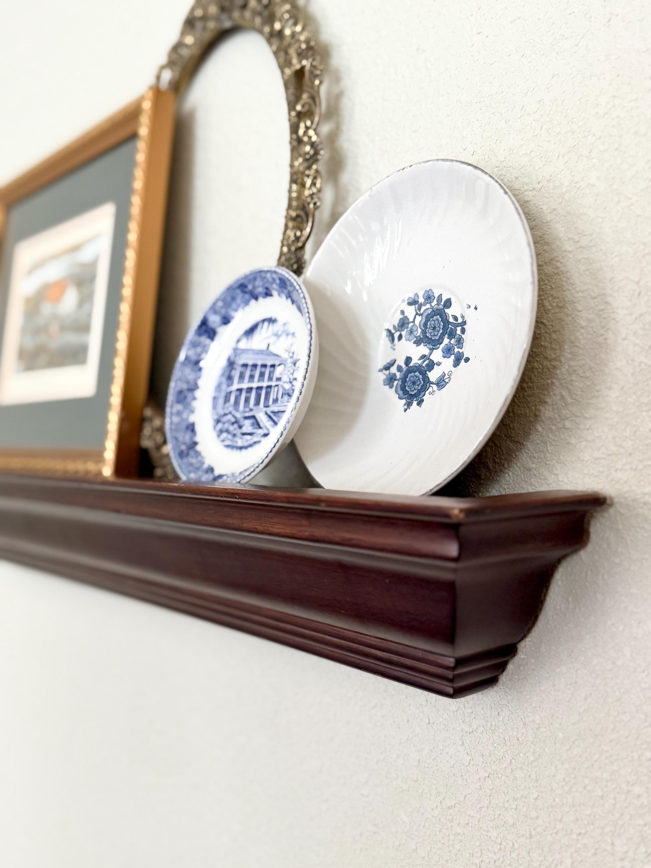 Dark Wood Vintage Plate Shelf – Display Ledge for Gallery Wall - Etsy