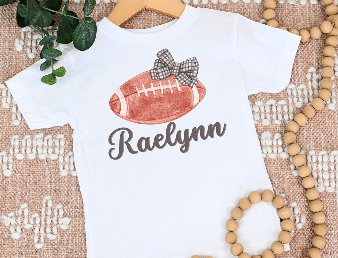 Custom Football Bow T-shirt, Girl Sports Shirt, Infant Football, Kids ...