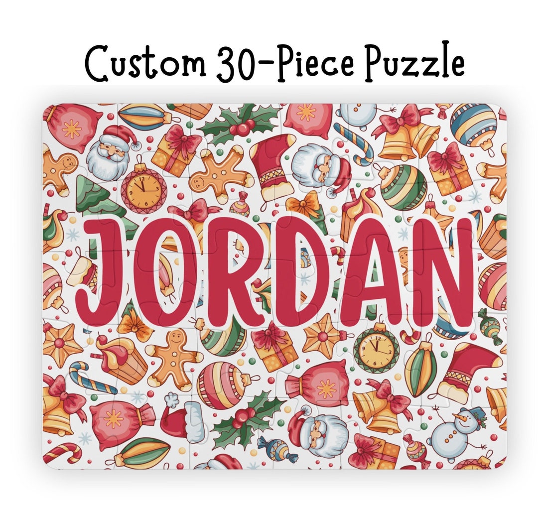 Christmas Name Puzzle 30-piece, Child Puzzle, Holiday Puzzle, Kid Game ...