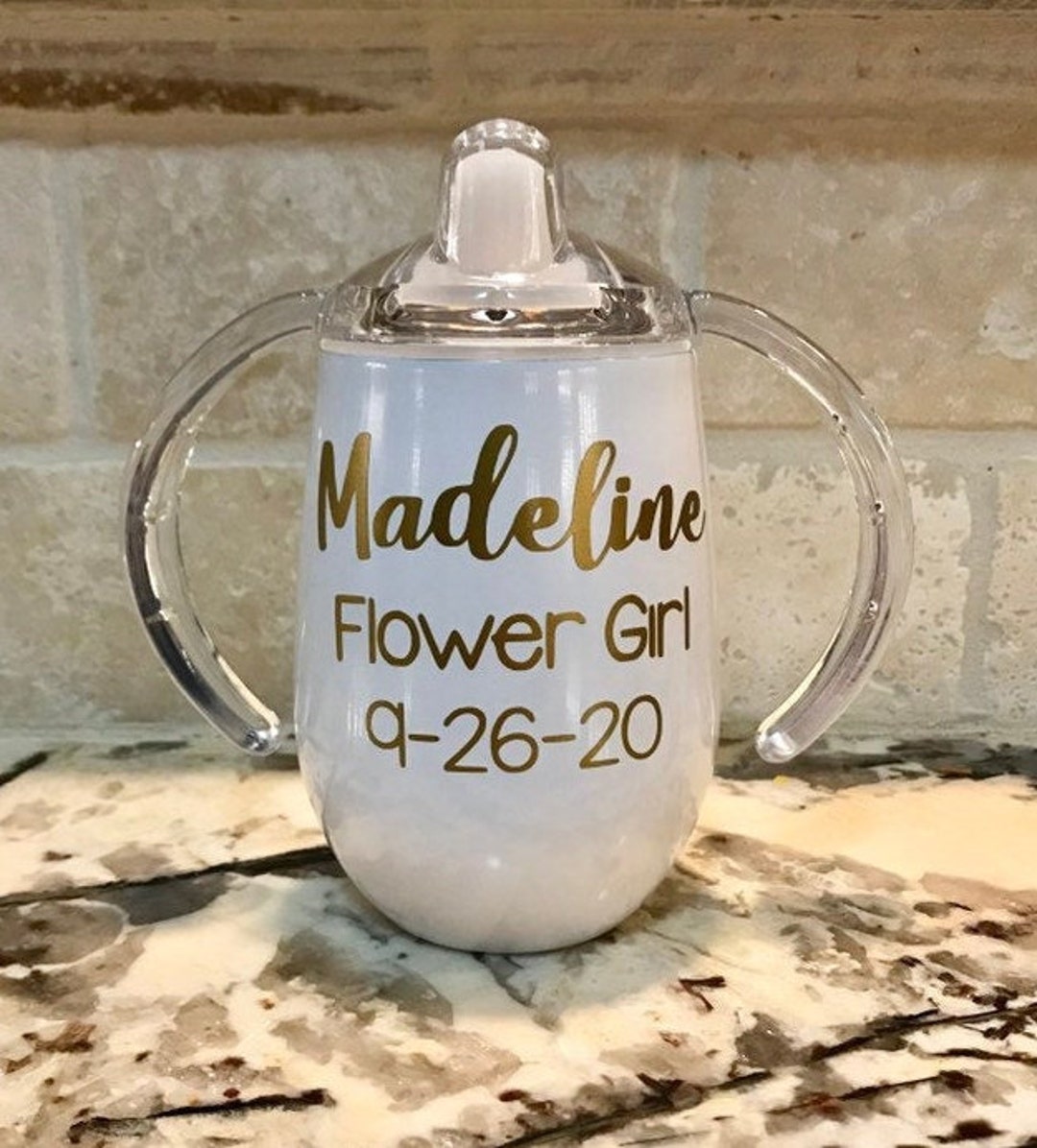 Flower Girl Sippy Cup Personalized, Stainless Steel Toddler, Baby ...