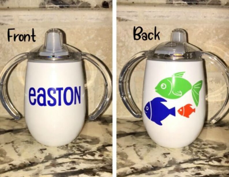Colorful Fish Sippy Cup Personalized With Name / Stainless - Etsy