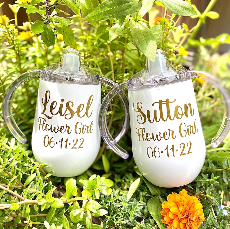 Flower Girl Sippy Cup Personalized Stainless Steel Toddler - Etsy
