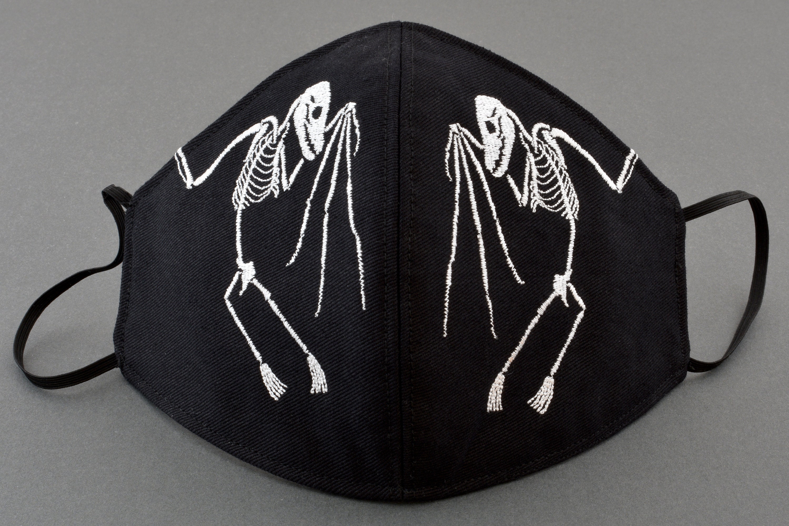 Bat Skeleton Embroidered 3 Layer Face Mask. | Etsy