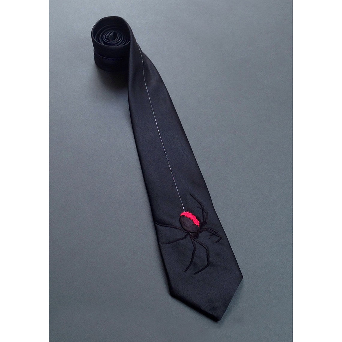 Embroidered Spider Tie - Etsy