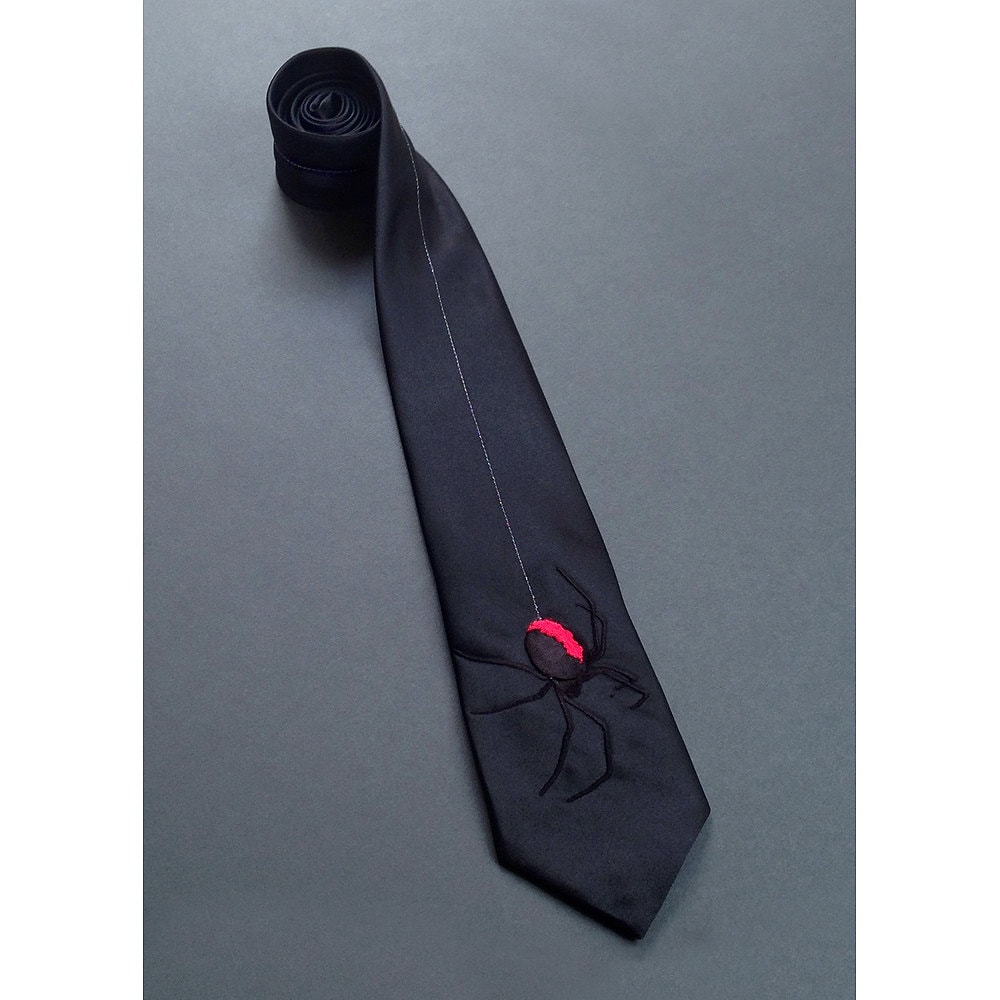 Embroidered Spider Tie - Etsy UK