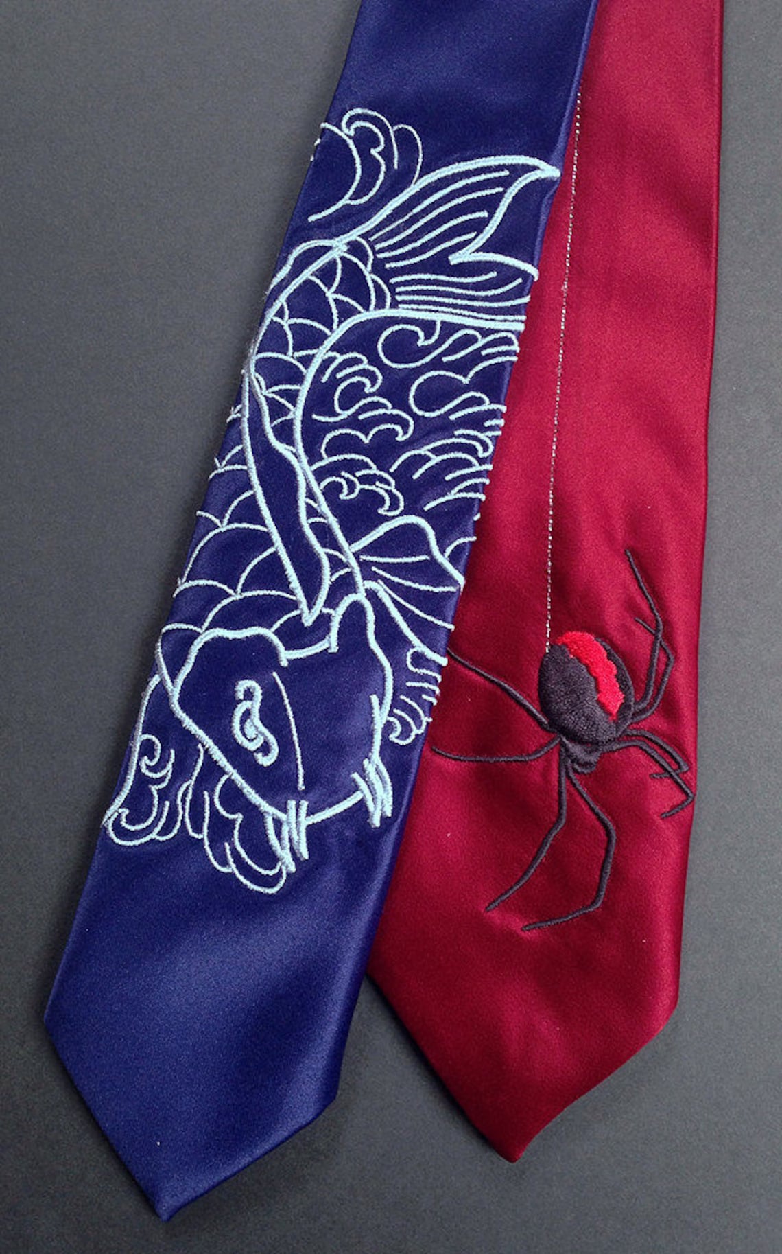 Embroidered Spider Tie - Etsy