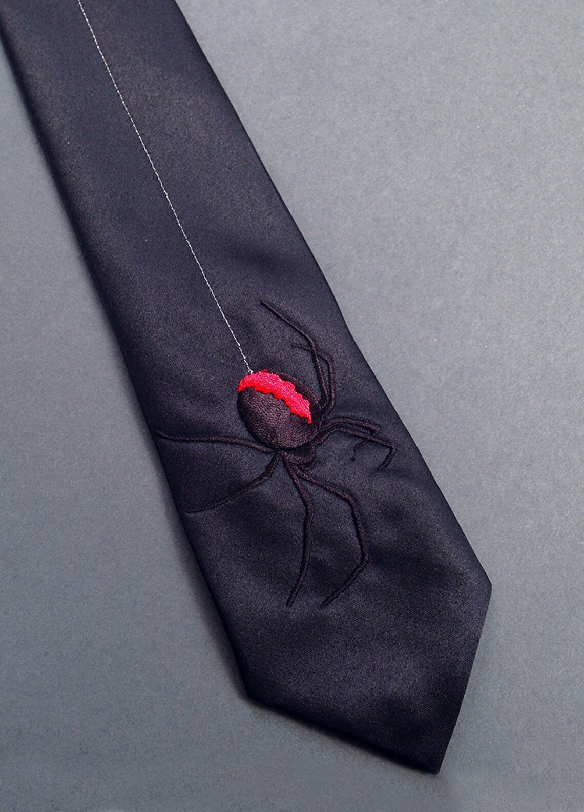 Embroidered Spider Tie - Etsy