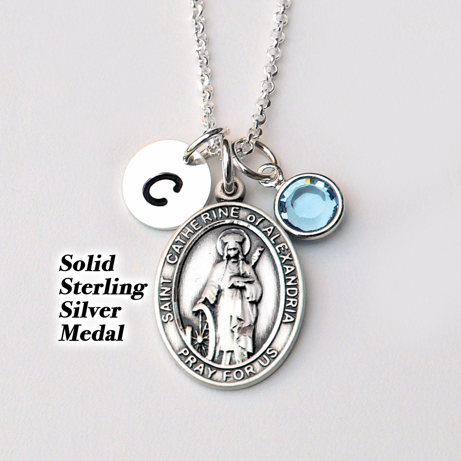 Saint St Catherine of Alexandria Sterling Silver Necklace - Etsy