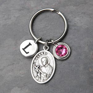 Choose Your Catholic Saint Keychain Personalized Letter Crystal ...