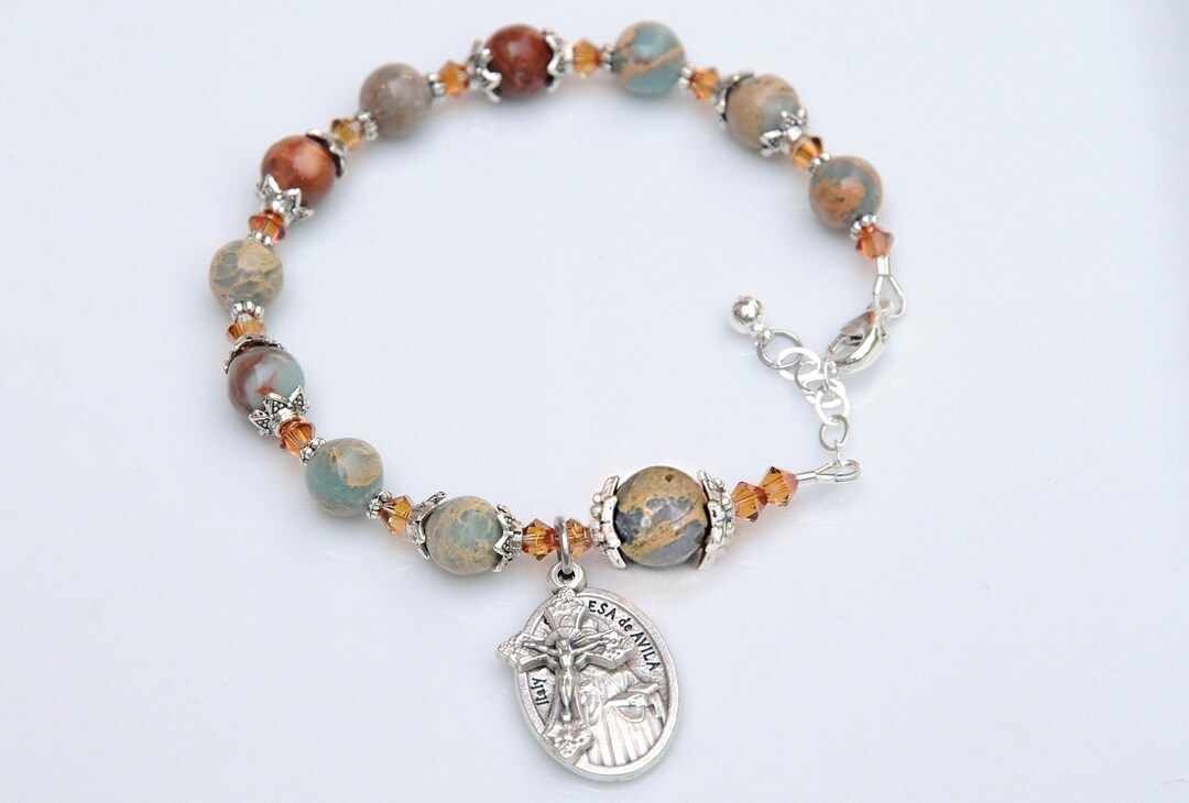 Confirmation Gift for Girls, Choose Your Saint Earthy Gemstone and ...