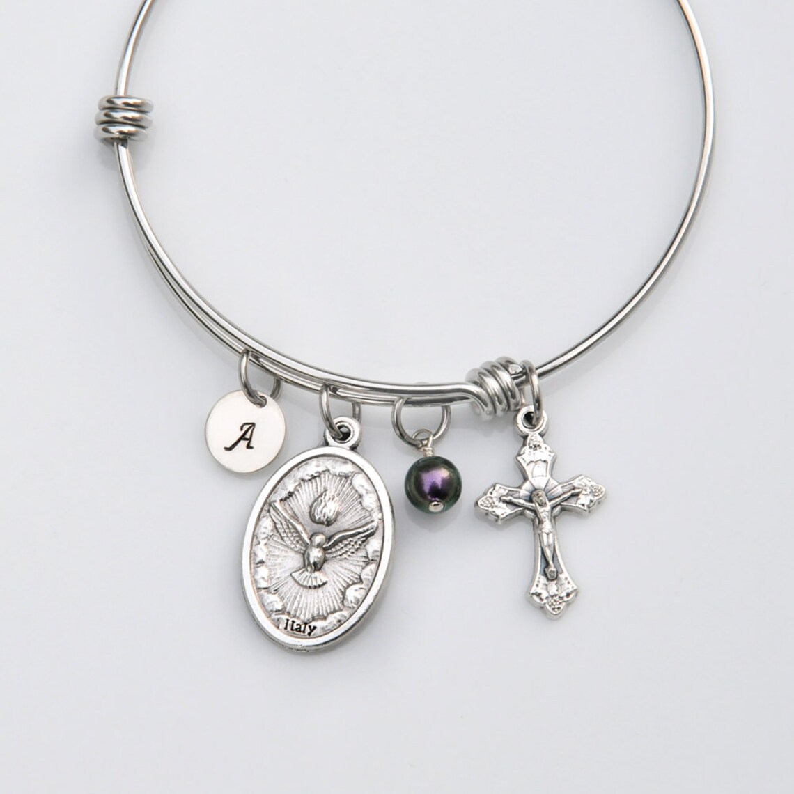 Confirmation Gift for Girls Personalized Adjustable Bangle | Etsy