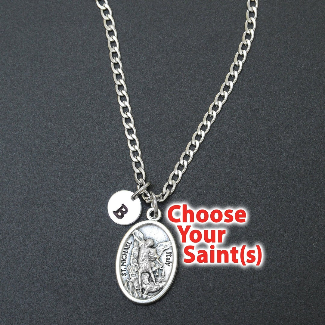 Choose Your Catholic Saint Necklace for Men/unisex - Stainless Steel ...