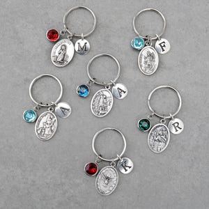 Guardian Angel Keychain - Personalized Letter - Crystal Birthstone ...
