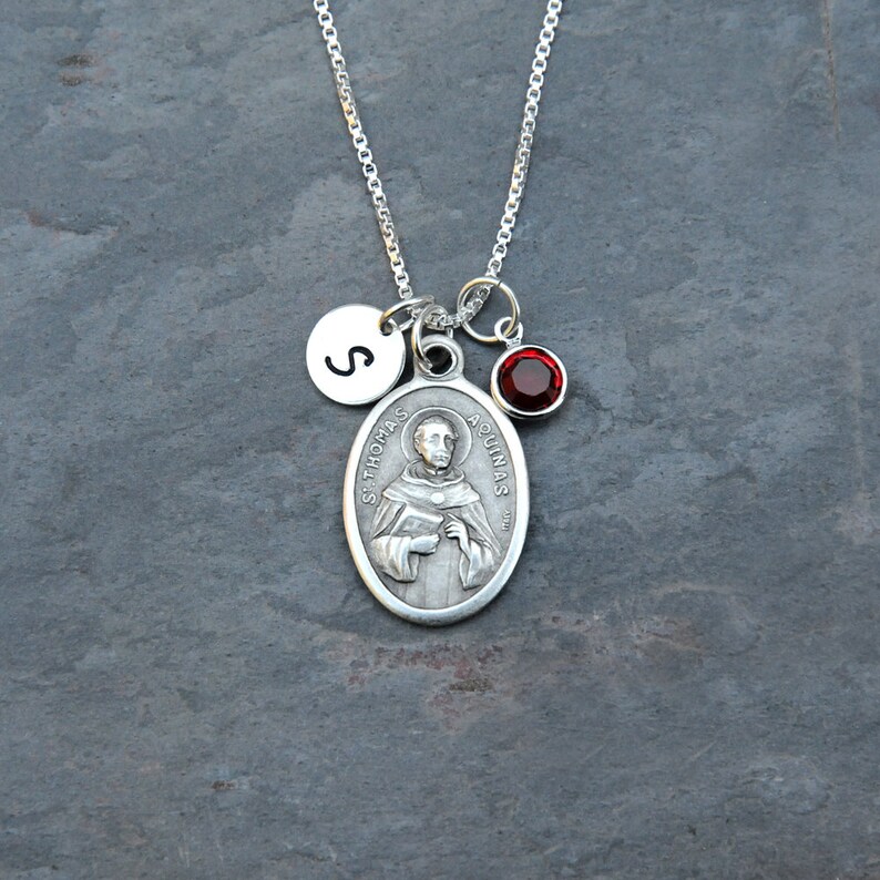 Saint St Thomas Aquinas Necklace Personalized Crystal - Etsy
