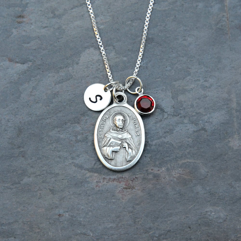 Saint St Thomas Aquinas Necklace Personalized Swarovski | Etsy